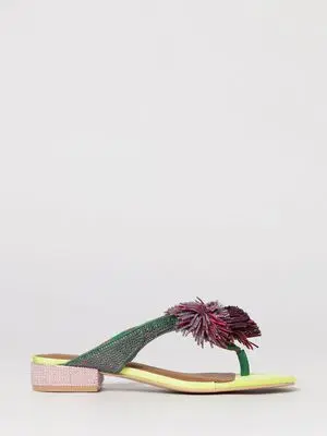 Kurt Geiger London Pom Pom Suede Shoes With Rhinestones - Multicolor