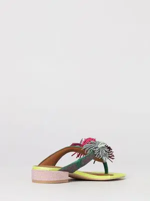Kurt Geiger Suede Pom Pom Embellished Sandals