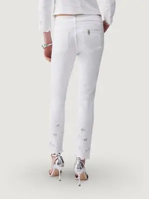 Liu Jo Slim Fit Cotton Denim Jeans - White