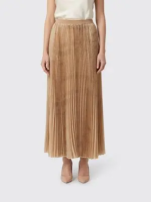 Fabiana Filippi Pleated Crepe Midi Skirt - Beige