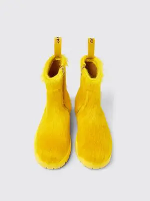 Camper Furry Ankle Boots - Yellow