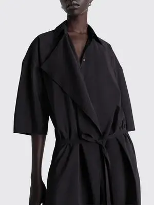 LEMAIRE Silk Blend Midi Shirt Dress With Oversized Fit And Wrap Style