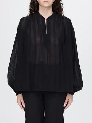 SEMICOUTURE Cotton Blouse With Embroidery - Black