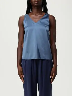 Emporio Armani Basic Stretch Silk Top - Blue