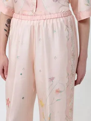 FORTE_FORTE Silk Palazzo Trousers With Floral Print - Pink