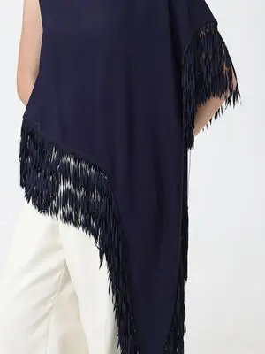BOSS Asymmetric Viscose Top With Fringes