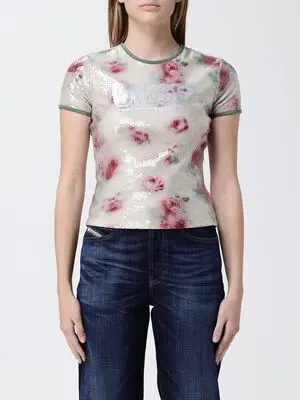 DIESEL® Sequin Rose Print T-shirt