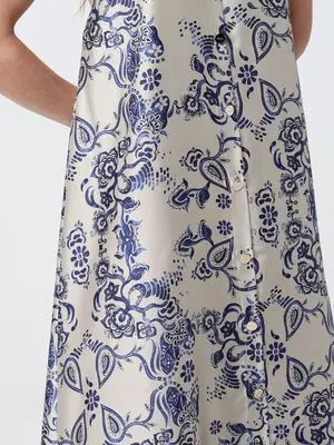 Liu Jo Satin Shirt Dress With Ethnic Print
