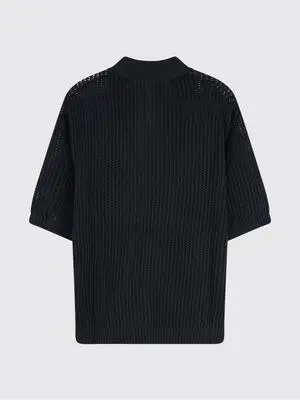 REPRESENT Cotton Blend Knit Polo Shirt - Black