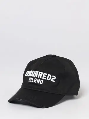Dsquared2 Cotton Baseball Cap With Embroidered Logo - Black