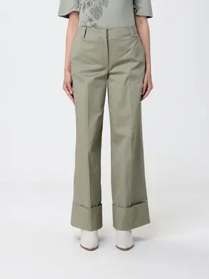 Liu Jo Cotton Wide Leg Trousers - Green