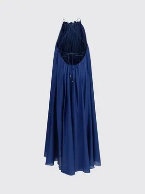 Zimmermann Pleated Silk Halterneck Maxi Dress - Blue