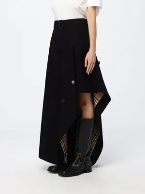 Burberry High-waisted Asymmetrical Belted Cotton Maxi Skirt