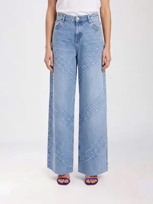 Liu Jo Cotton Denim Flared Jeans - Blue