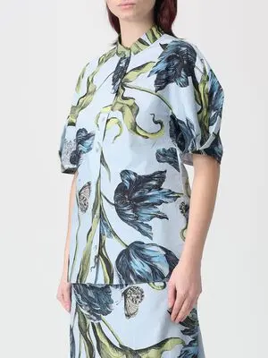 Erdem Printed Shirt With Puff Sleeves