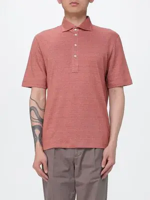 Brunello Cucinelli Linen And Cotton Polo Shirt - Red