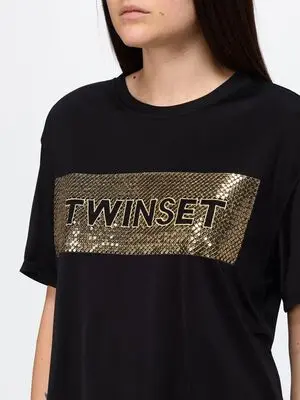 TWINSET Viscose T-shirt With Sequins - Black