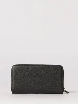 Emporio Armani Grained Leather Continental Wallet - Black