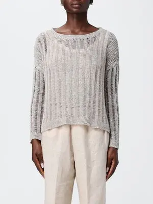 120% Lino Openwork Knit Top - Walnut