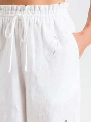 TWINSET Linen Cargo Trousers - White