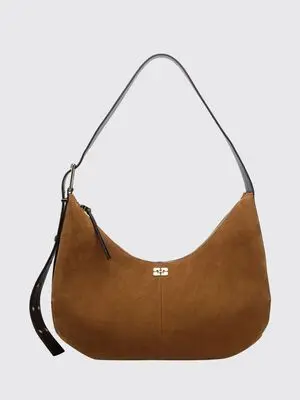 GANNI Recycled Polyester Hobo Bag With Adjustable Handle And Butterfly Logo - Coffee