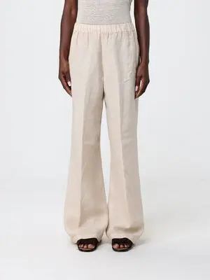 120% Lino Flared Linen Trousers - Ecru