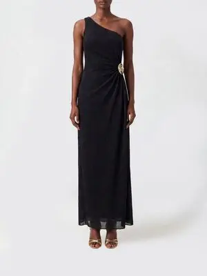 Oseree One-shoulder Long Lurex Evening Gown - Black