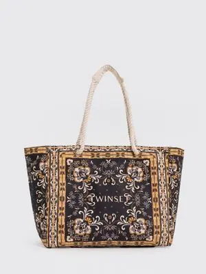 TWINSET Printed Cotton Bag - Black