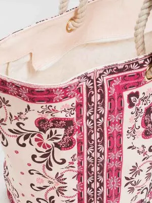 TWINSET Printed Cotton Bag - Fuchsia