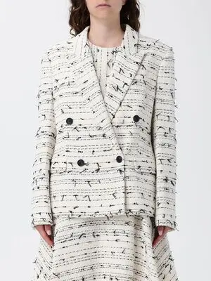 BOSS Double-breasted Cotton Blend Blazer - Multicolor