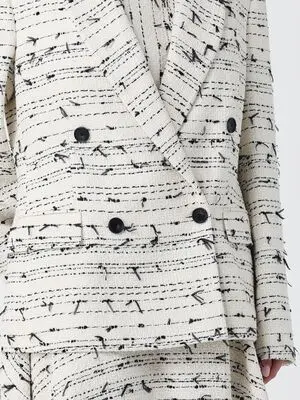 BOSS Double-breasted Cotton Blend Blazer