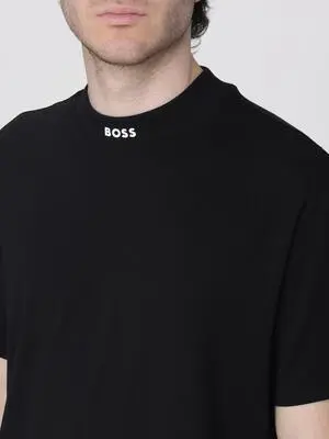 BOSS Basic Cotton T-shirt With Mini Logo - Black