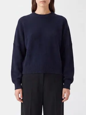 Khaite Crew-neck Pure Cashmere Sweater With Ribbed Trims - Blue