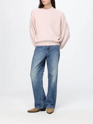 Khaite Crew-neck Pure Cashmere Sweater With Ribbed Trims - Pink