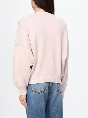 Khaite Crew-neck Pure Cashmere Sweater With Ribbed Trims - Pink