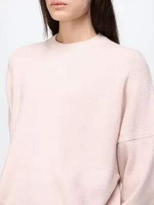 Khaite Crew-neck Pure Cashmere Sweater With Ribbed Trims - Pink