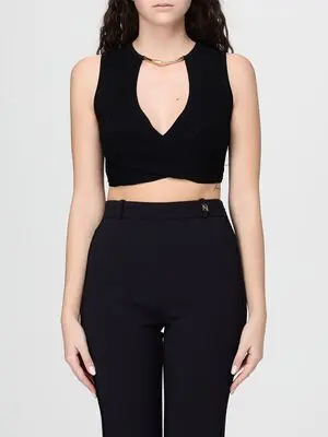 Elisabetta Franchi Viscose Blend Cropped Top - Black