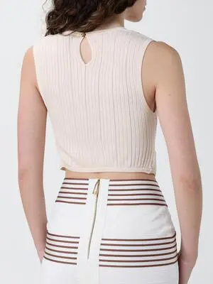 Elisabetta Franchi Viscose Blend Cropped Top - Butter