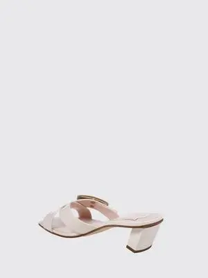 ROGER VIVIER Belle Vivier Patent Leather Mules - White