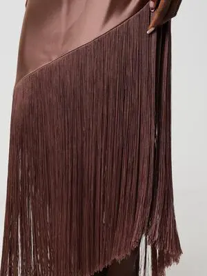 Pinko Satin Fringe Slip Dress