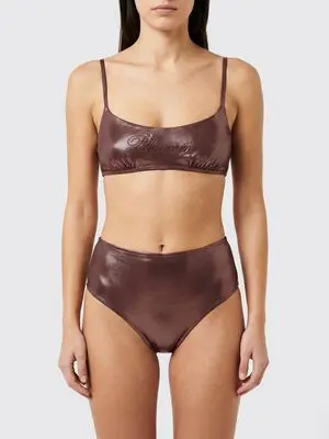 Blumarine Stretch Polyester Bikini Top - Walnut