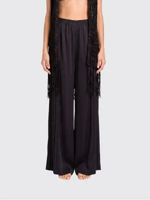 TWINSET Pleated Crêpe Palazzo Trousers - Black