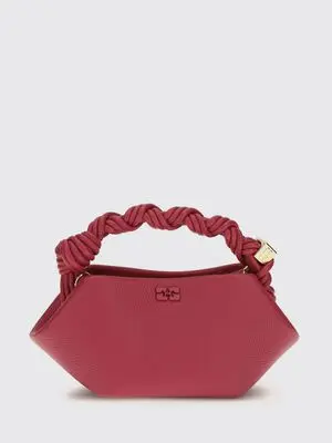 GANNI Bou Mini Bag In Recycled Leather With Braided Handle And Logo - Red