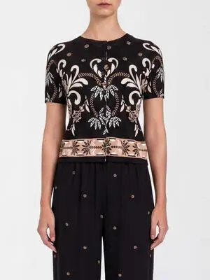 TWINSET Printed Cotton Blend Knit - Black