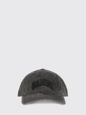 GANNI Denim Baseball Cap With Floral Embroidery
