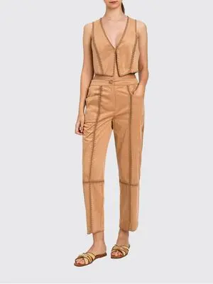 TWINSET Slim Fit Faux Suede Trousers