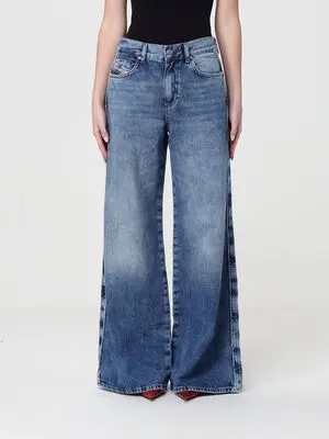 DIESEL® Wide-leg Cotton Denim Jeans