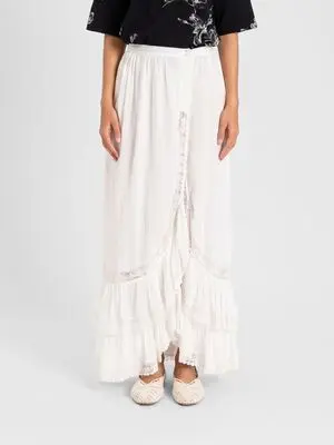 TWINSET Cotton Skirt With Ruffles - White