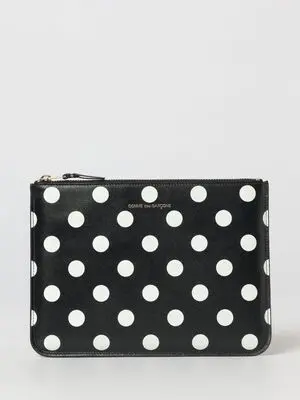 Comme Des Garçons Polka Dot Leather Pouch - Black