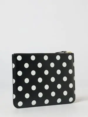 Comme Des Garçons Polka Dot Leather Pouch - Black